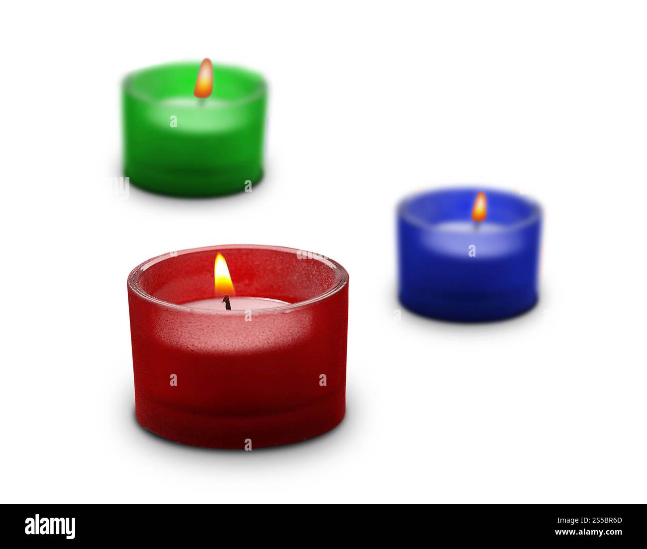 three candles isolated on white. three candles isolated Stock Photo - Alamy