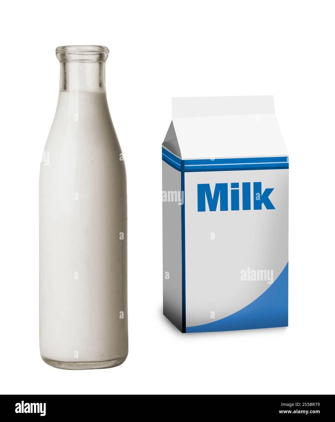 milk bottle isolated on white. milk bottle isolated Stock Photo - Alamy