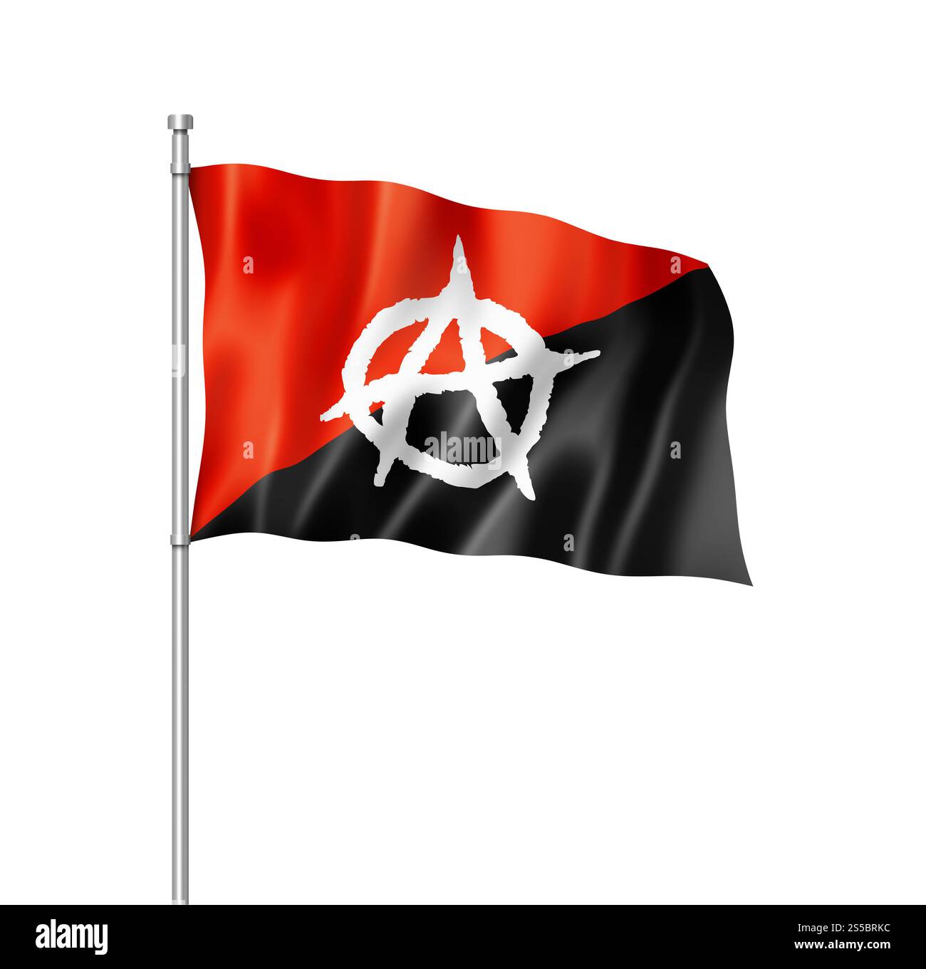 Anarchy flag, three dimensional render, isolated on white. Anarchy flag ...