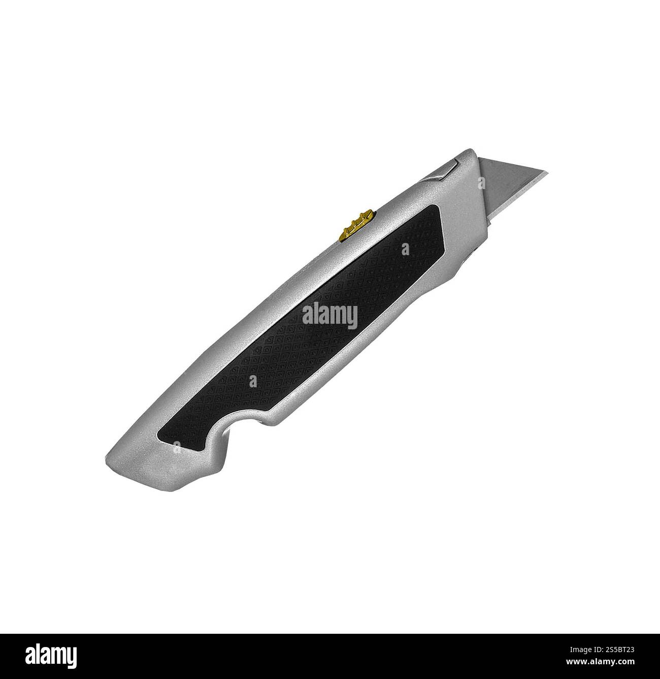 Plastic utility knife isolated on white background. Plastic utility ...