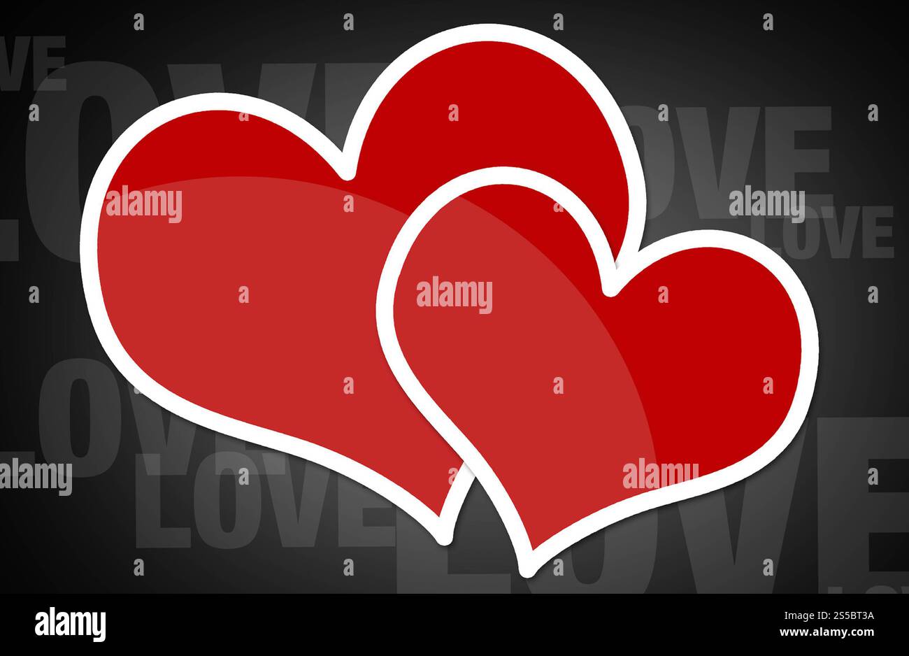 Red heart on black background. Red heart Stock Photo - Alamy