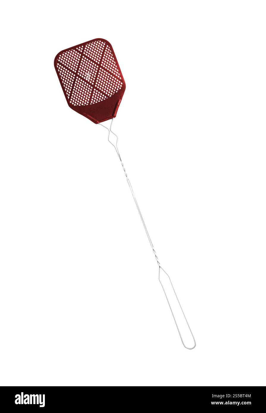 red fly swat isolated on white background. red fly swat isolated over ...