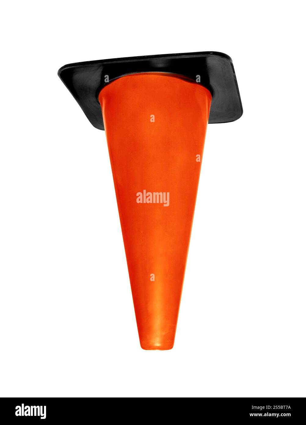 Orange plastic cone isolated on white background. Orange plastic cone ...