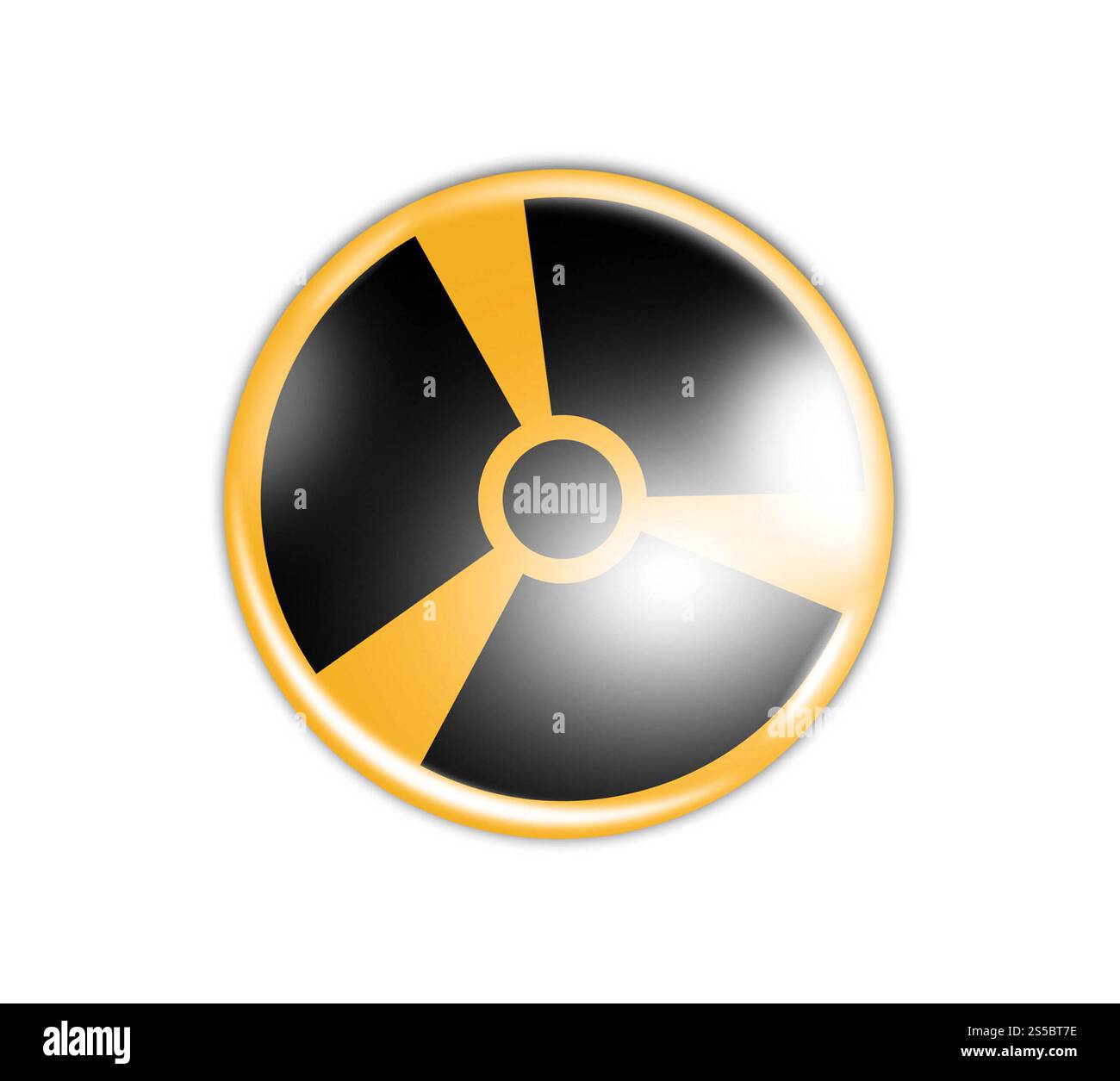 Radiation sign in circle isolated on white background. Radiation sign ...