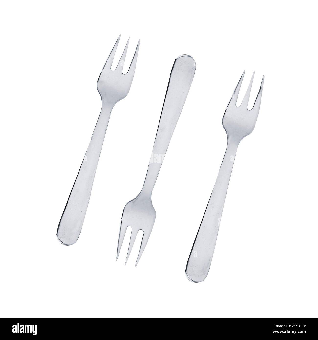 shiny silver forks isolated on white background. shiny silver forks ...