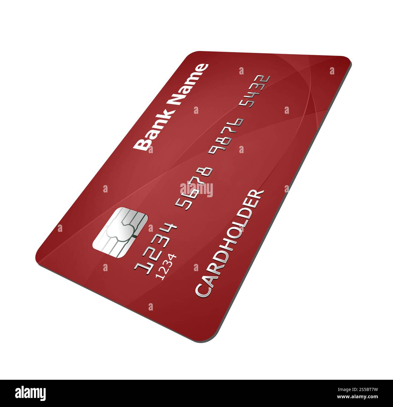 Red credit card isolated over the white background. Red credit card ...