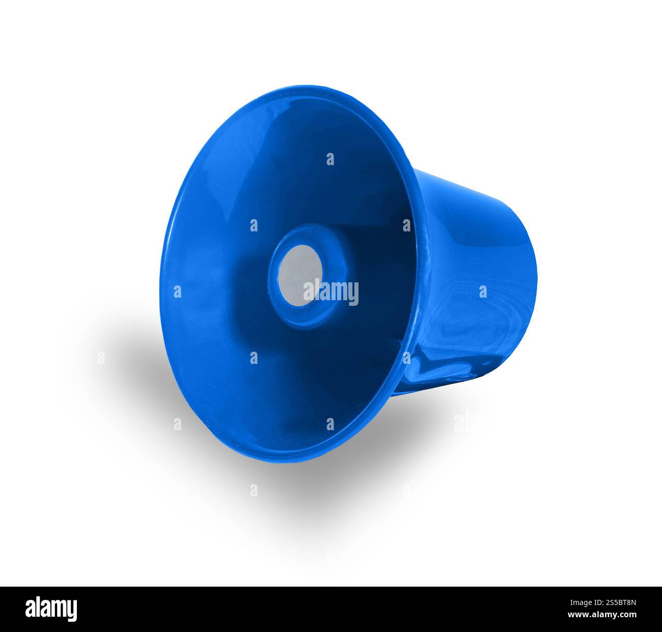 blue megaphone isolated on white background. blue megaphone Stock Photo ...