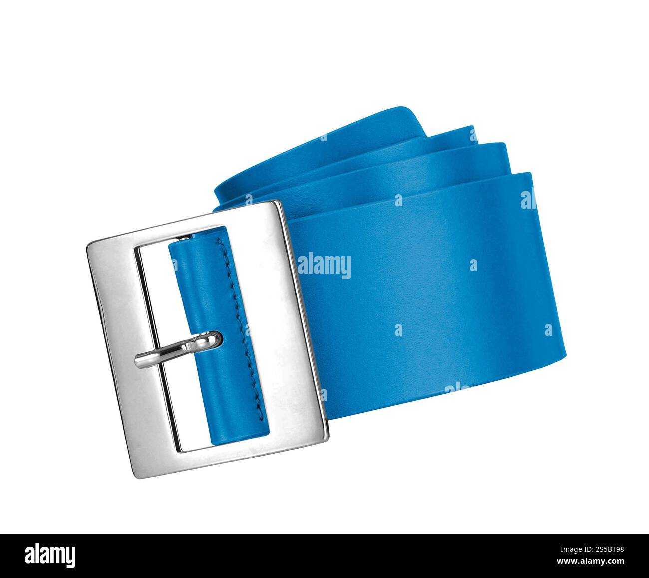 blue belt isolated on white background. blue belt Stock Photo - Alamy