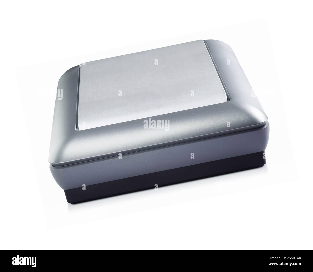 Scanner close up shot, business concept isolated on white background ...
