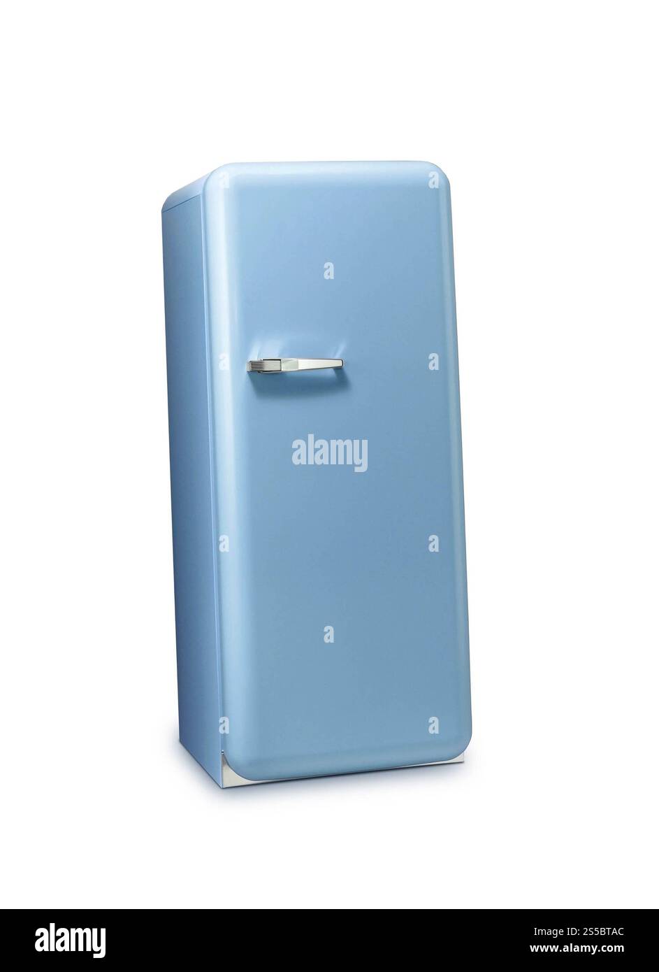 Blue a retro the fridge isolated on white background. Blue a retro the ...