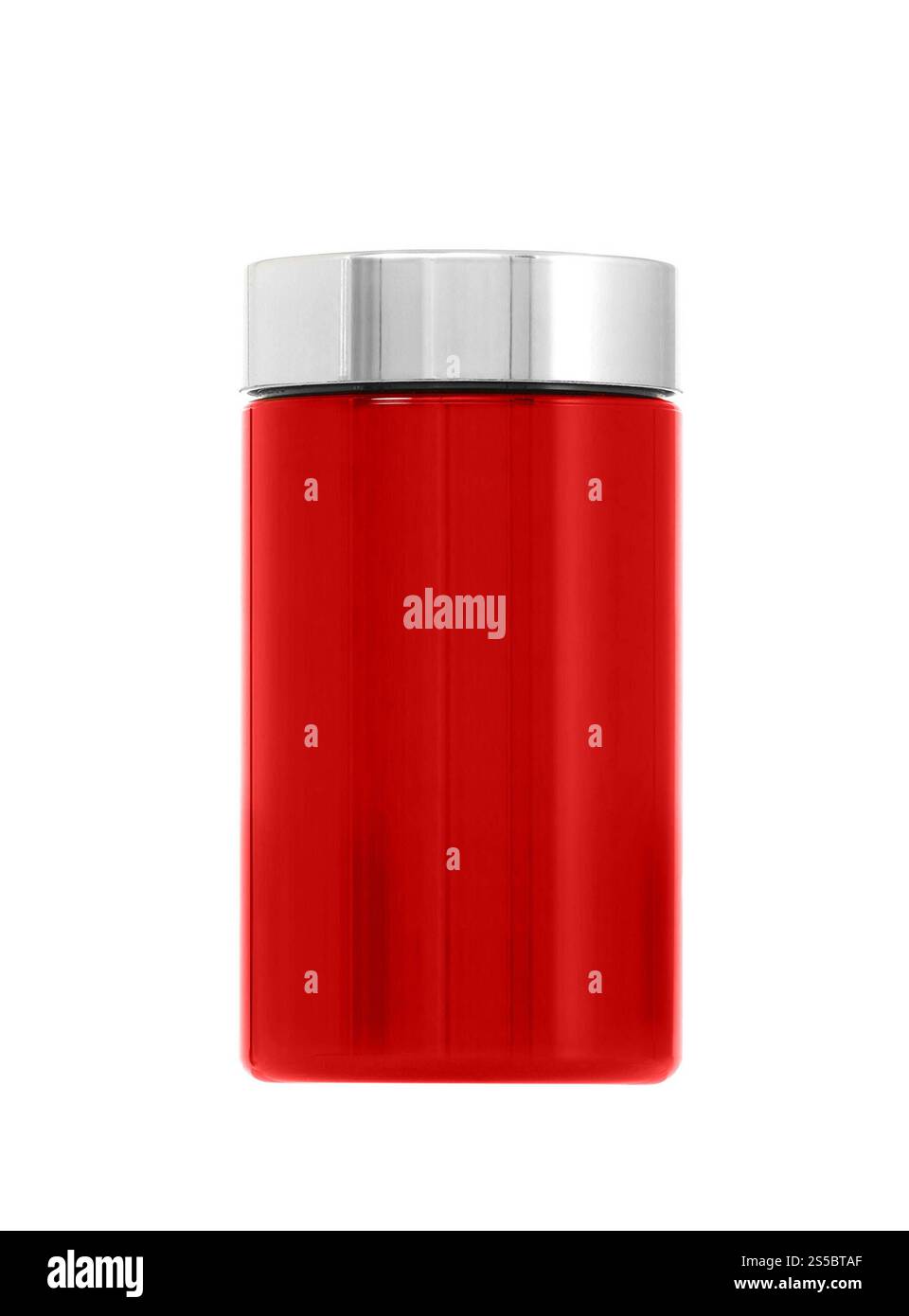 Empty red glass bottle standing on white background. Empty red glass ...