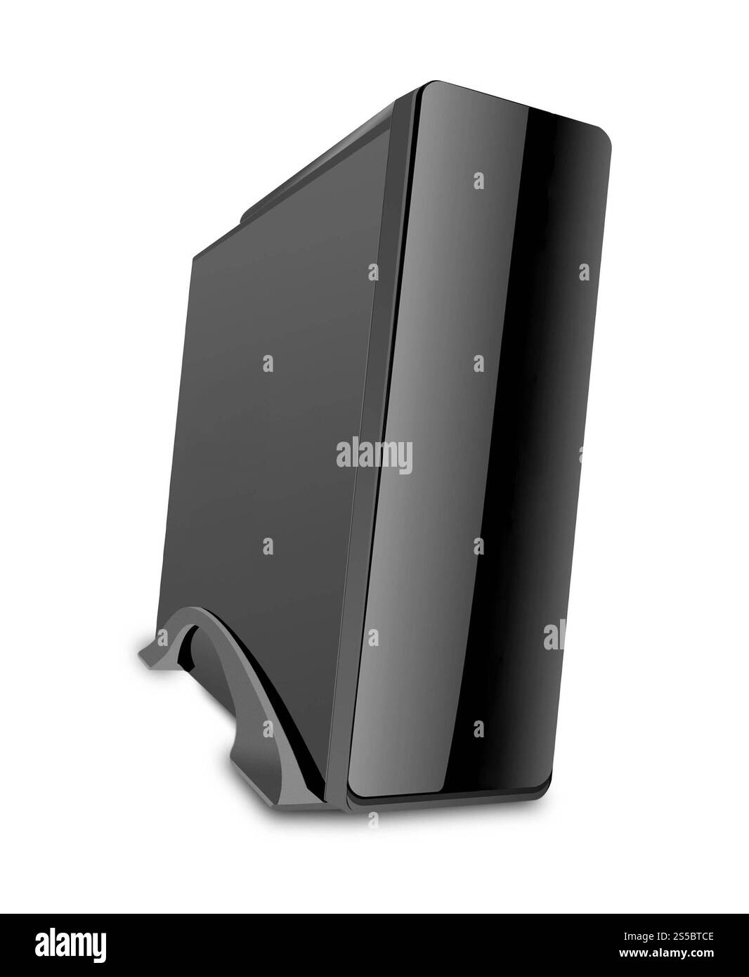 black computer case isolated on white background. black computer case ...