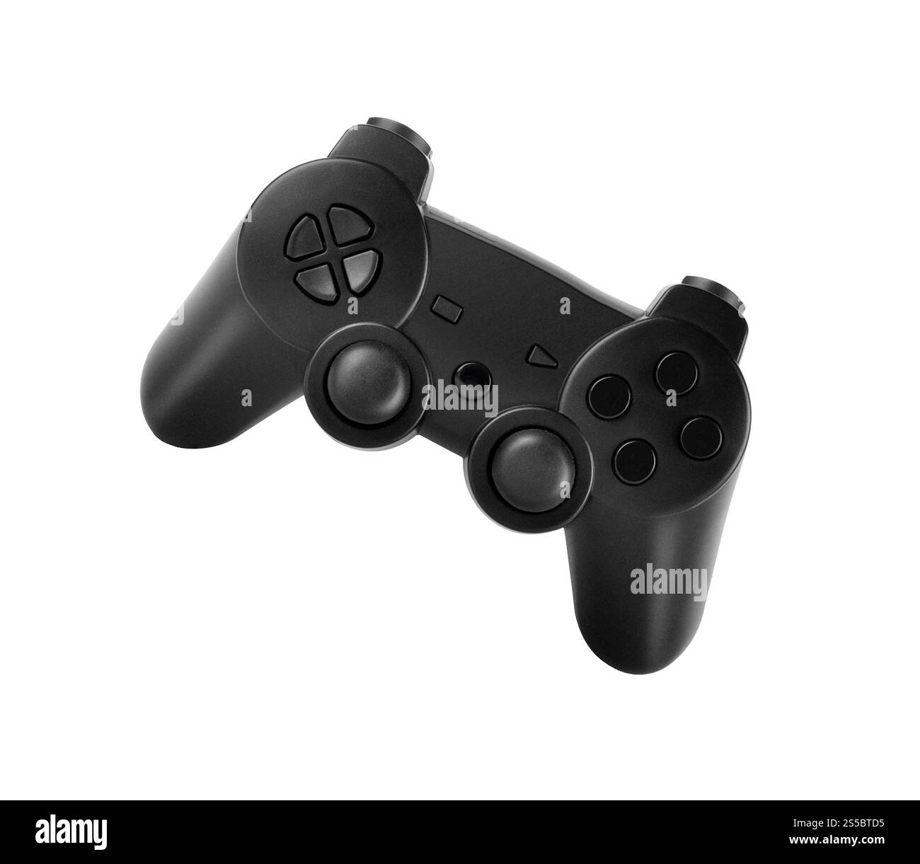 Translucent black joypad isolated on white background. Translucent ...
