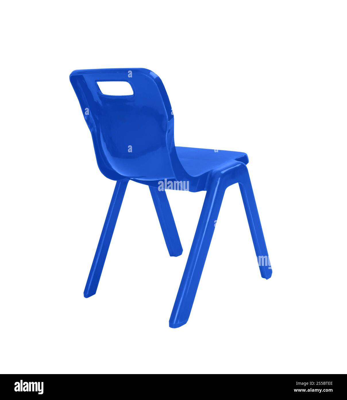 blue plastic chair isolated on a white background. blue plastic chair ...