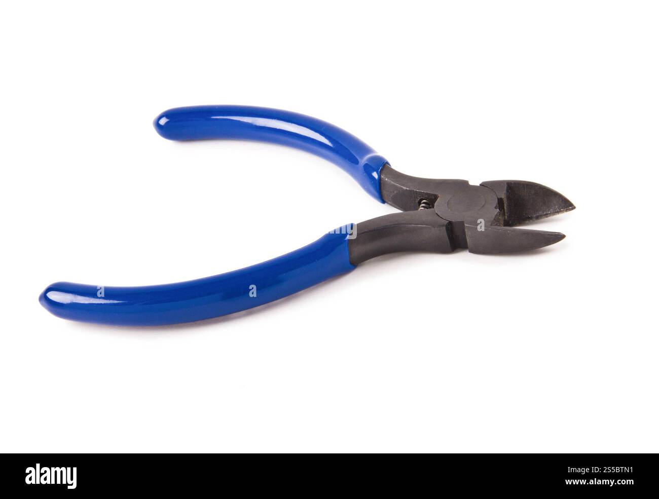 Metal wire cutting pliers isolated on white background. Metal wire ...