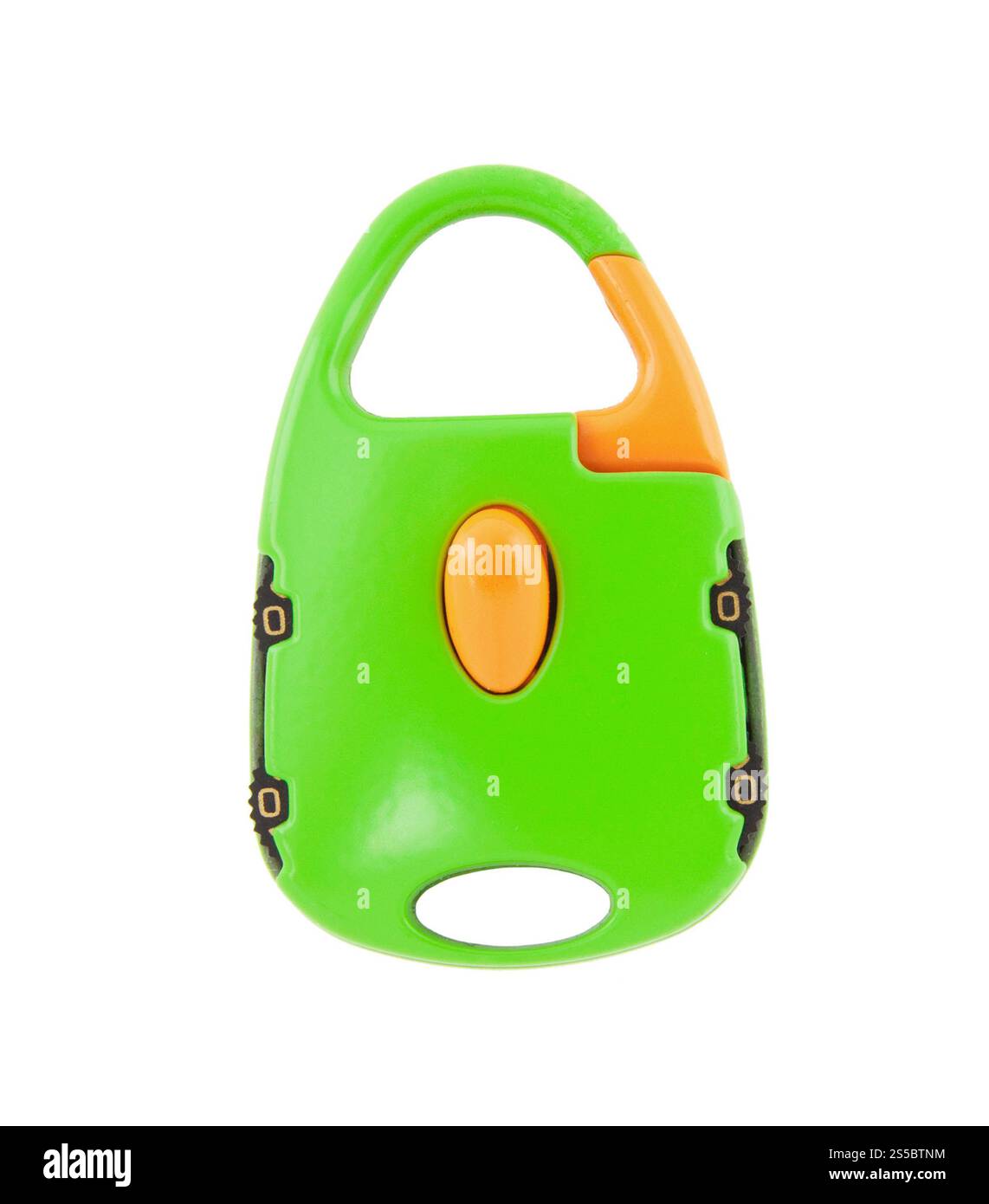 Green lock isolated on white background. Green lock Stock Photo - Alamy