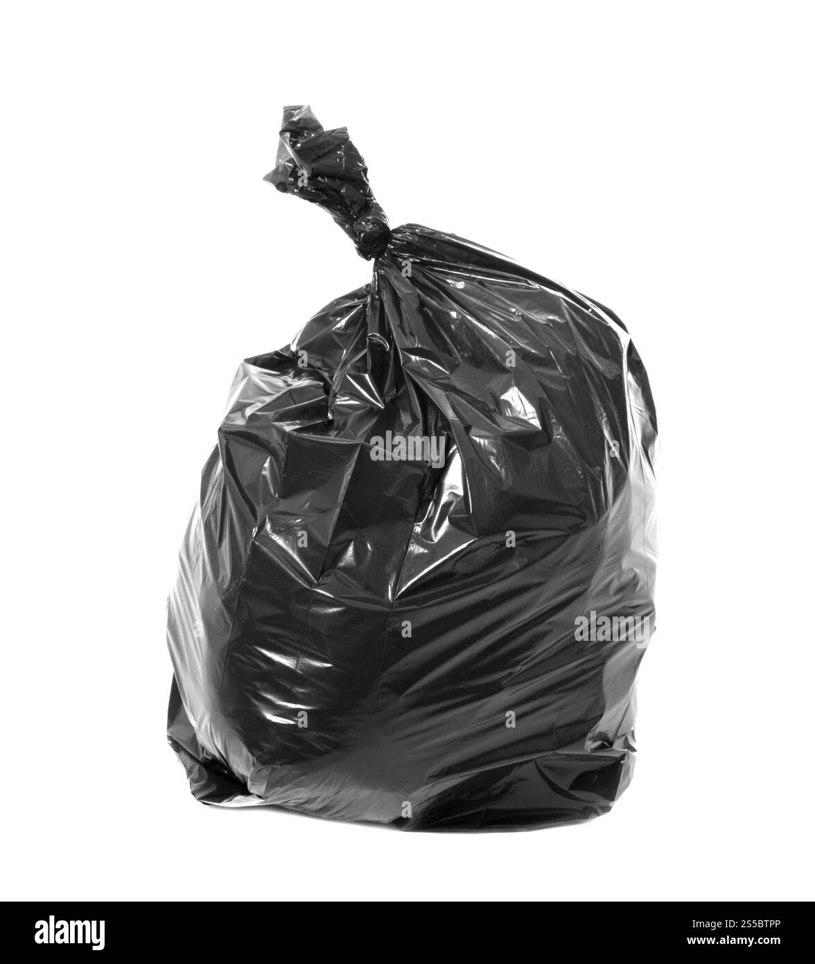 Black garbage bag isolated on white background. Black garbage bag ...