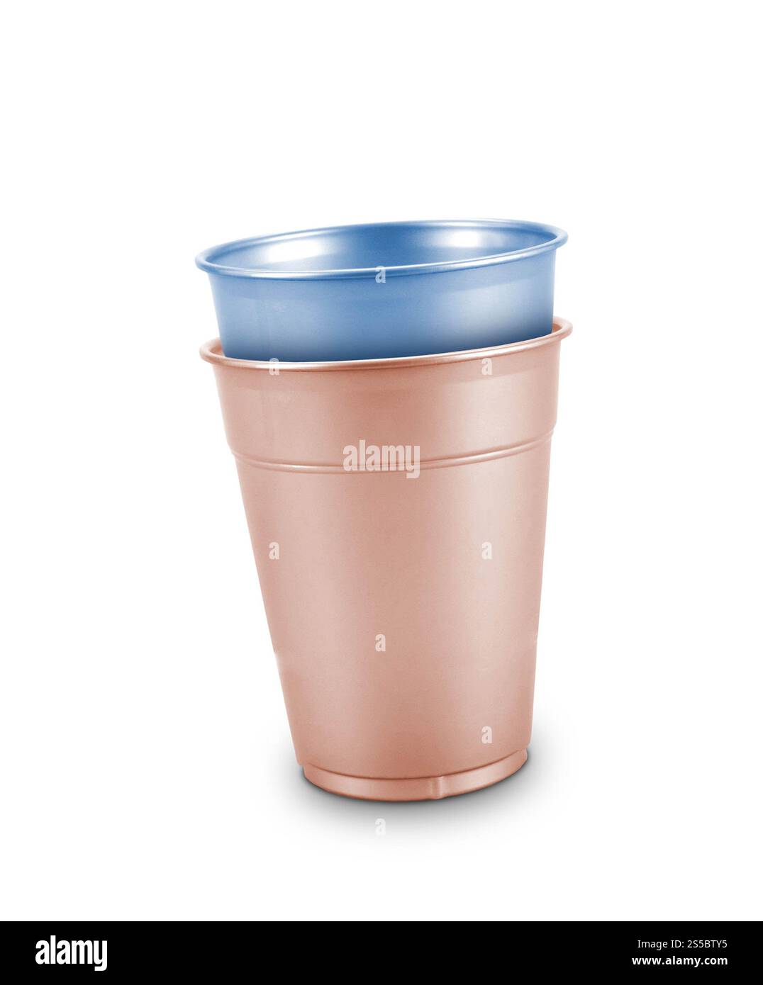 Two Plastic cups isolated on white background. Two Plastic cups ...