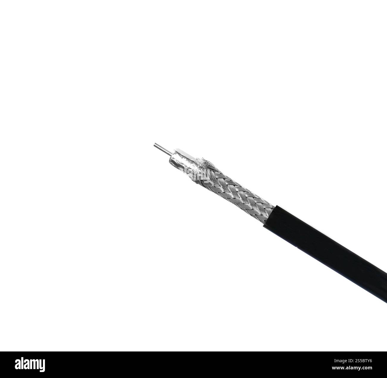 Coax television cable isolated on white background. Coax television ...