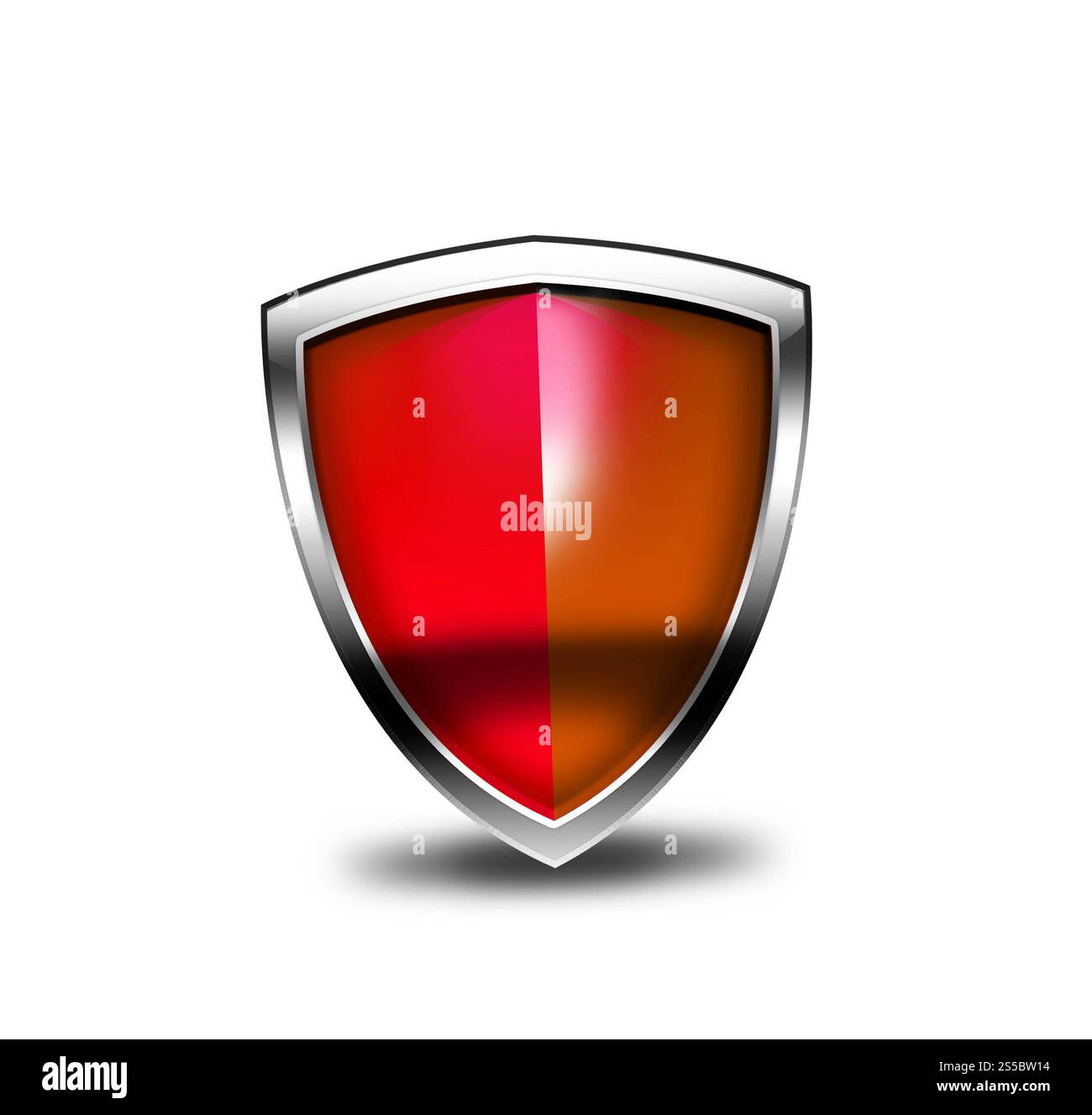 Red security shield isolated on white background. Red security shield ...