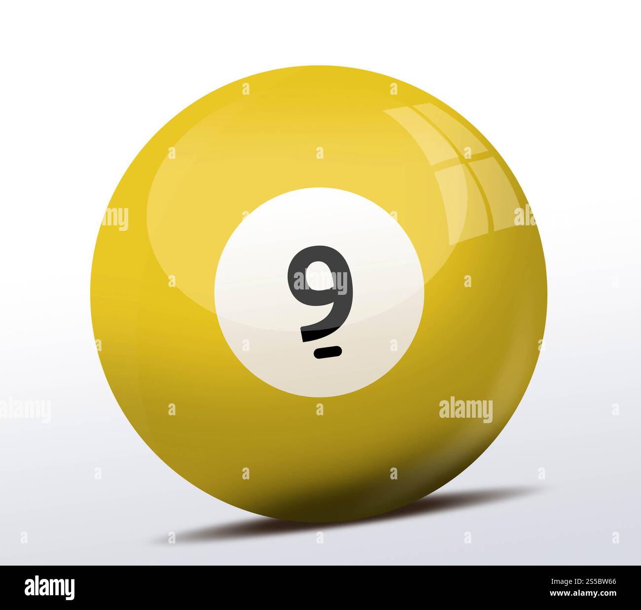 Number nine billiard ball isolated on white background. Number nine ...