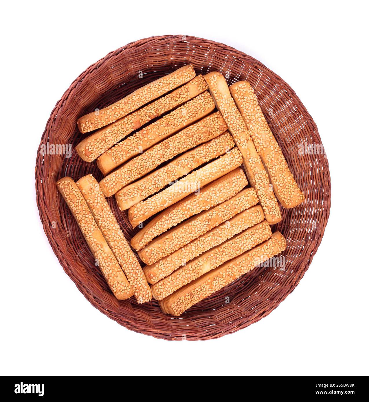 baking sticks in basket isolated on white background Stock Photo - Alamy
