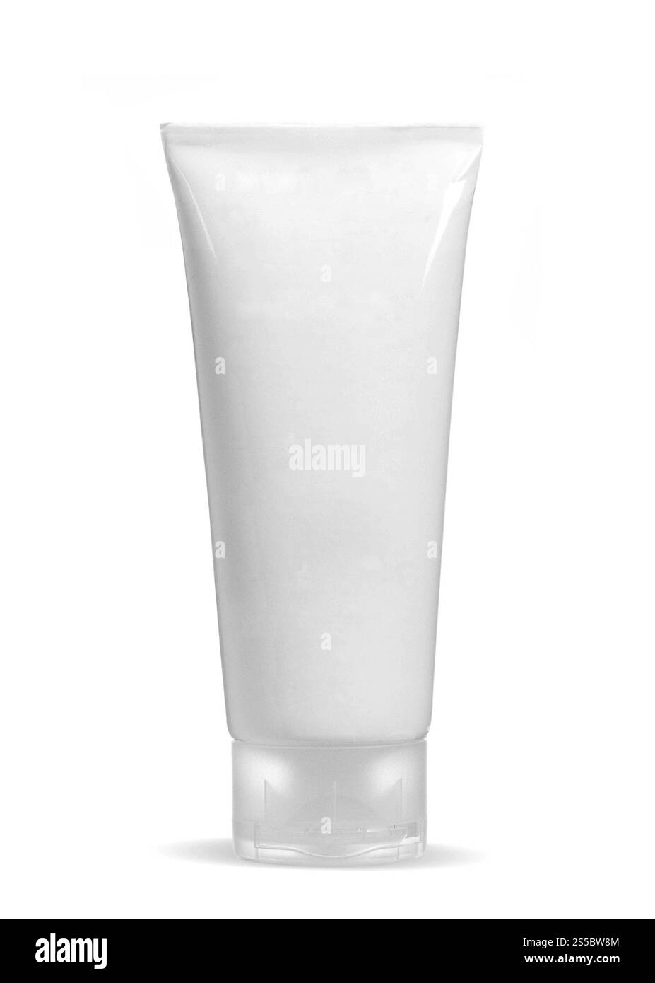 Standing White Tube with copy space isolated on white background ...