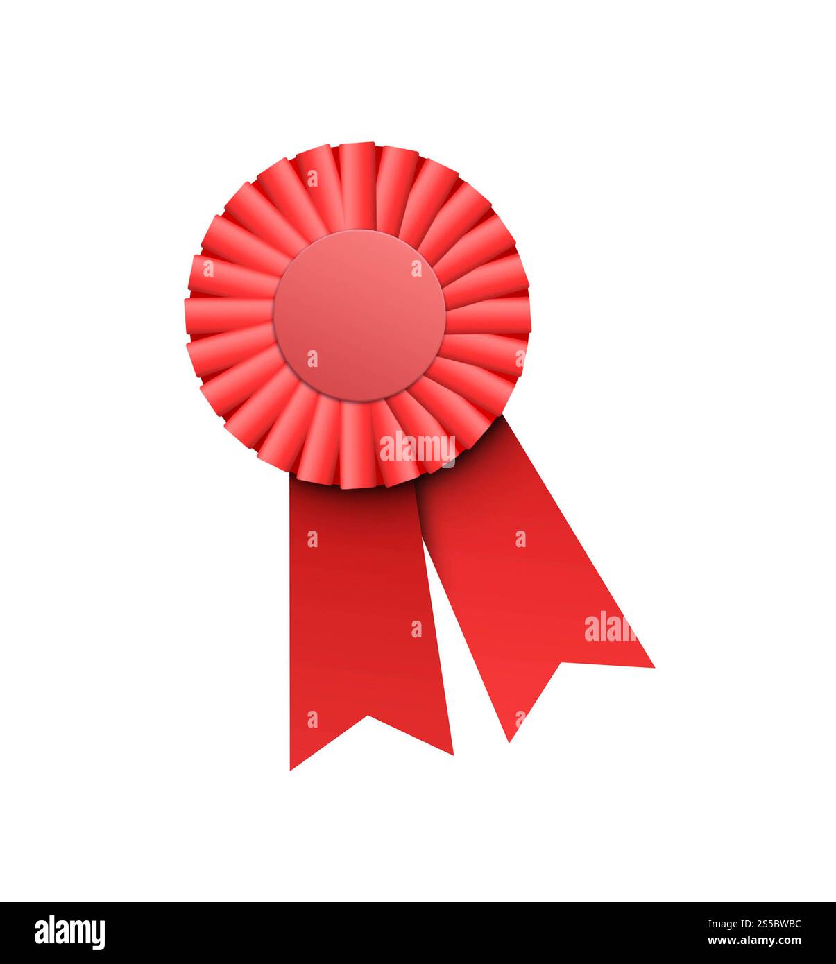 First place red ribbon, bitmap copy isolated on white background. First ...