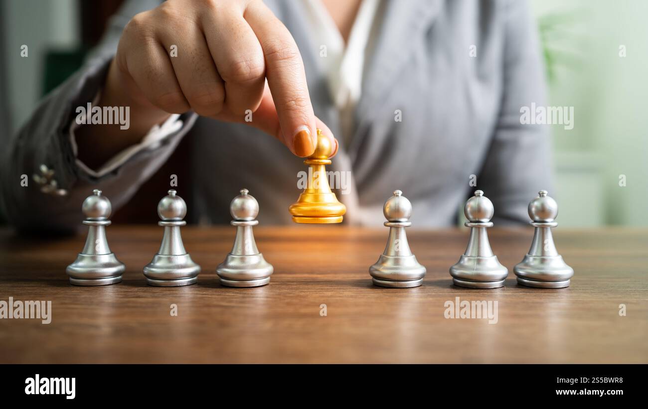 Human resources concept career management with clasped hands planning ...