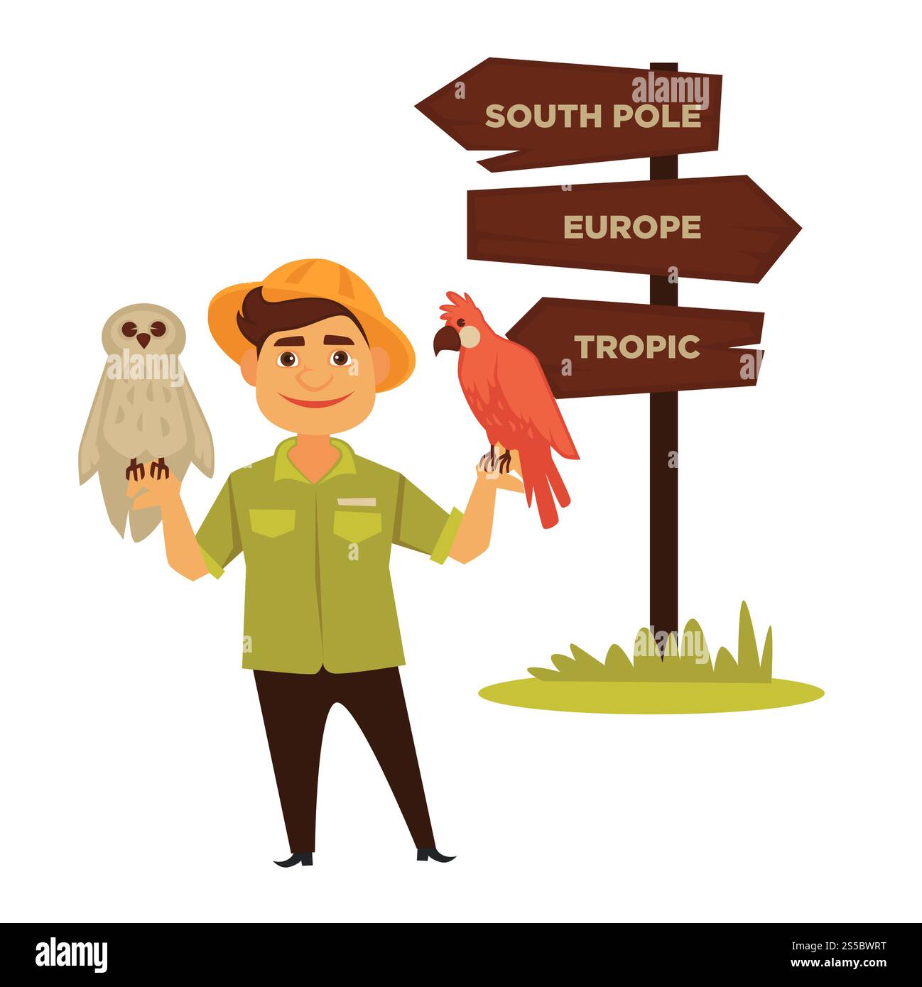 Owl zoo keeper Stock Vector Images - Alamy