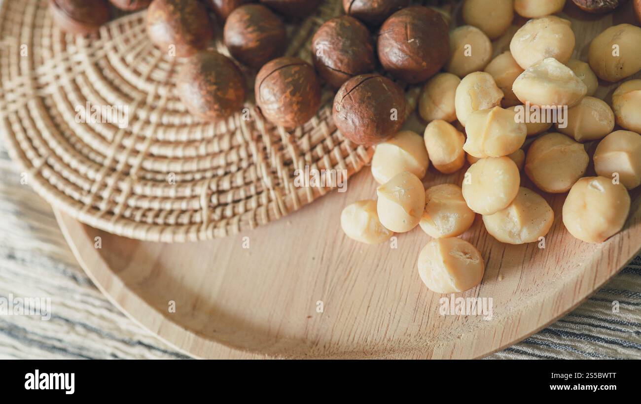 Organic Macadamia nut. macadamia nuts are cracked and baked to taste ...