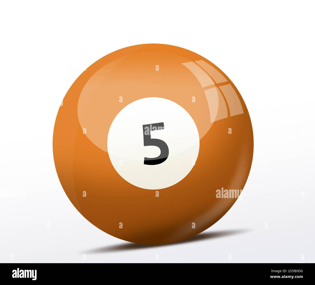 Number five billiard ball isolated on white background Stock Photo - Alamy
