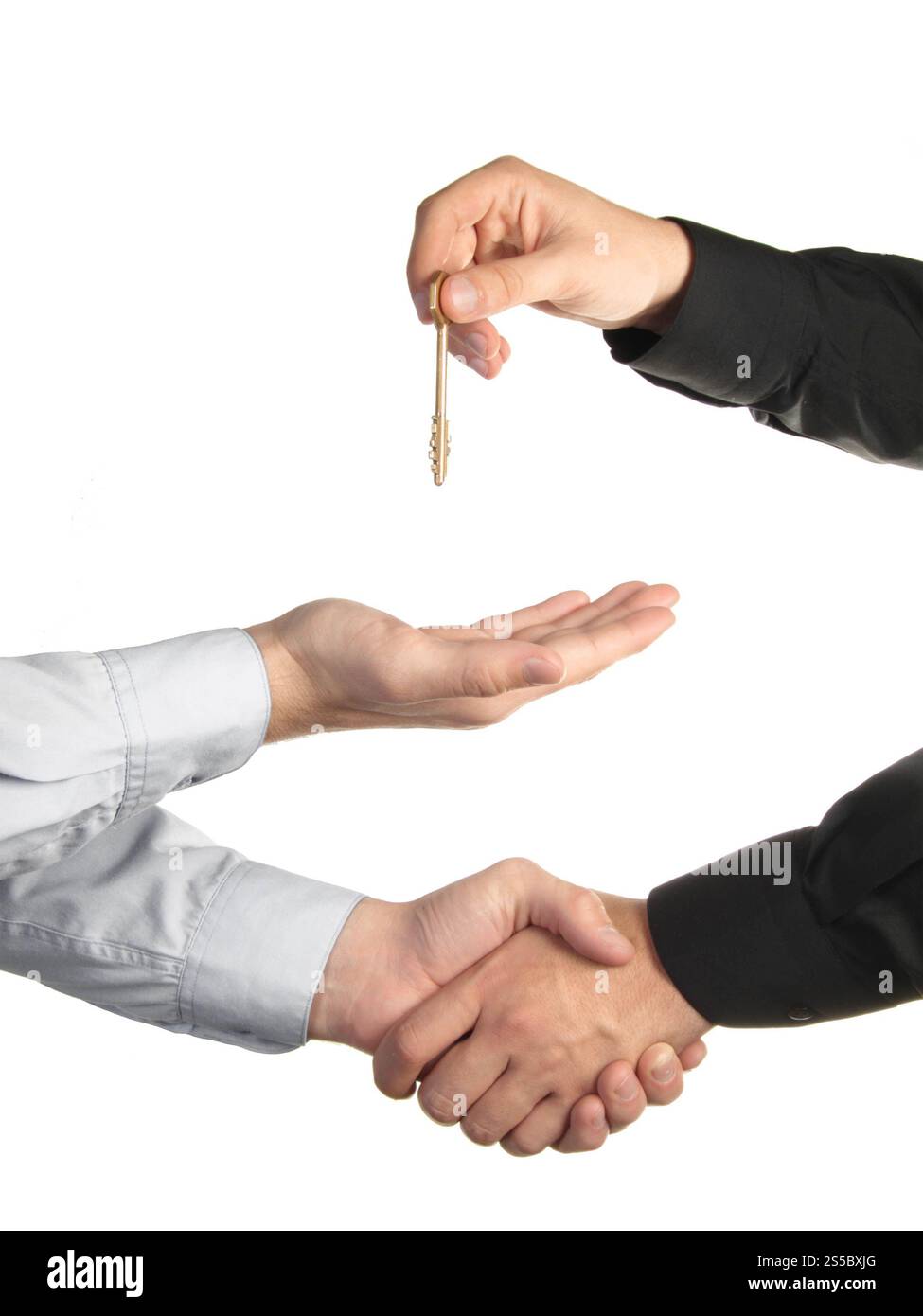 Successful key trade isolated on white background. Successful key trade ...