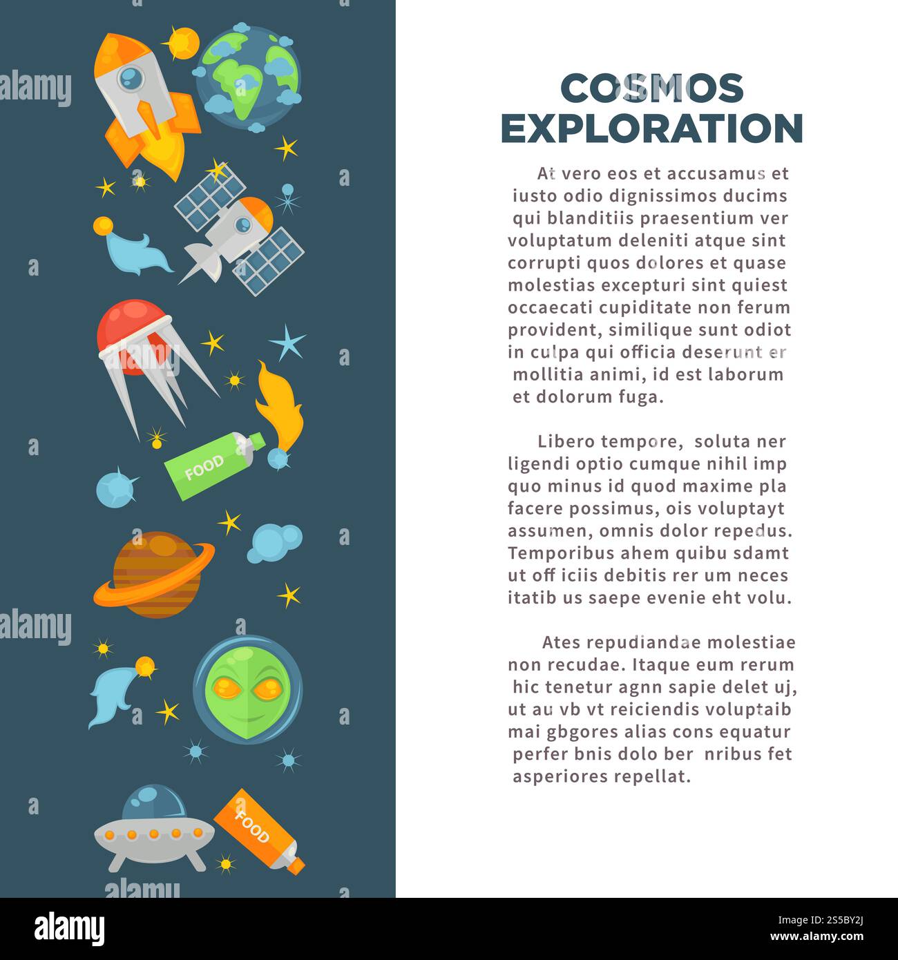 Cosmos exploration and universe space research poster for astronomy or ...