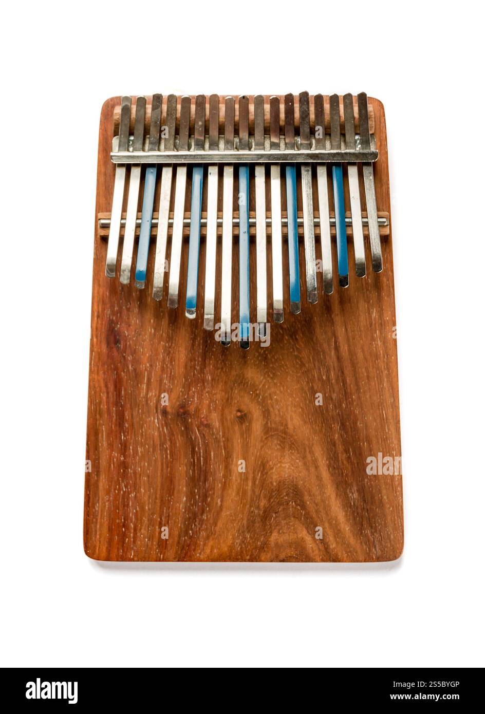 Traditional wooden kalimba isolated on white background. Traditional ...