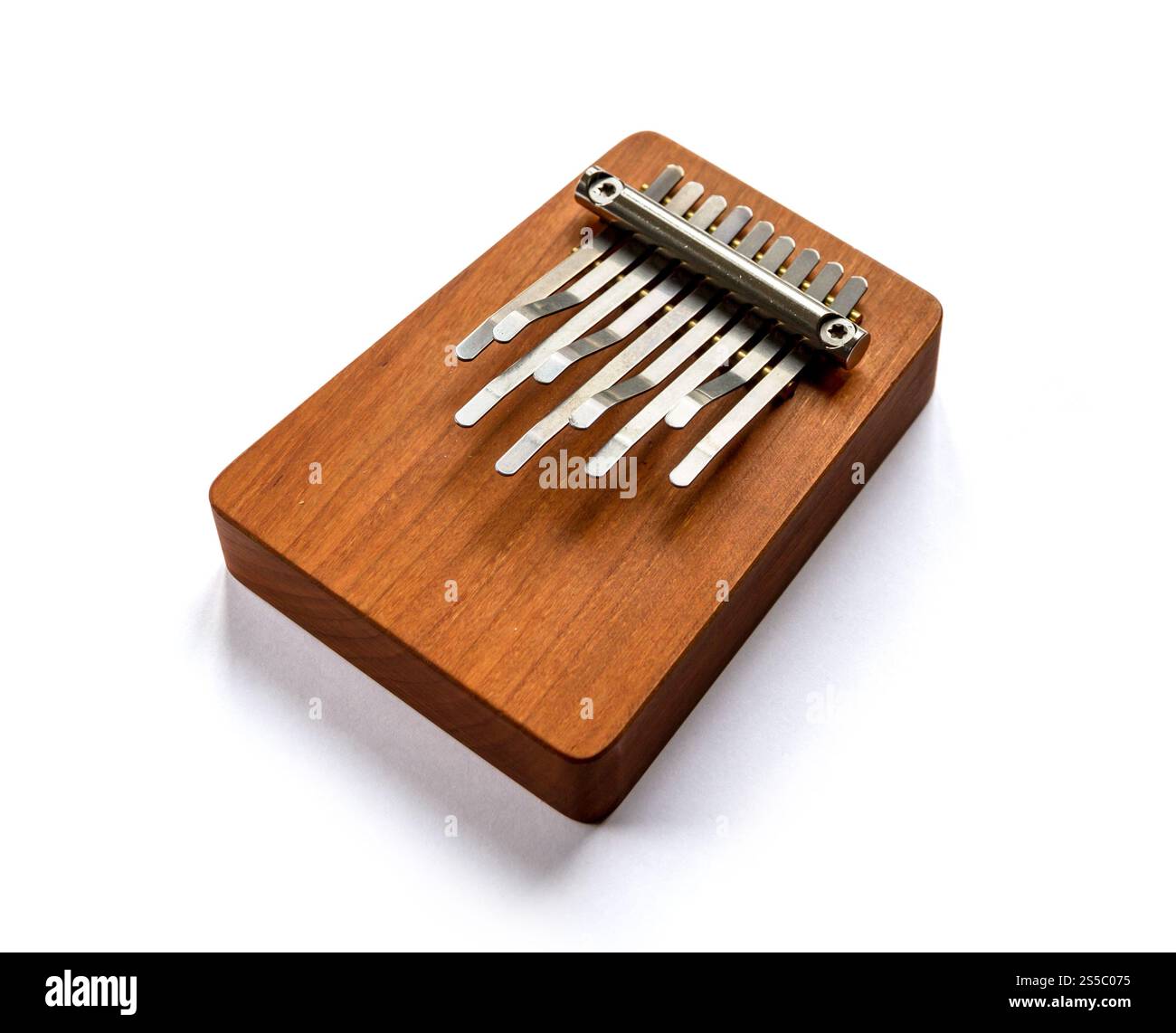 Traditional wooden kalimba isolated on white background. Traditional ...