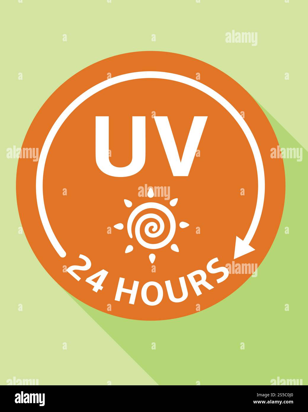 Uv protect 24 hours logo. Flat illustration of uv protect 24 hours ...