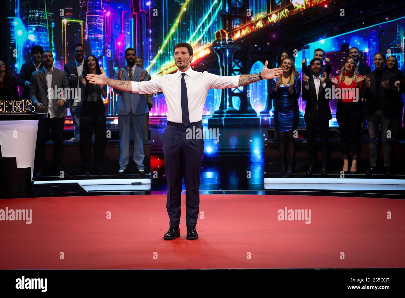 Napoli, Italia. 13th Jan, 2025. Riprese del programma televisivo STEP ...