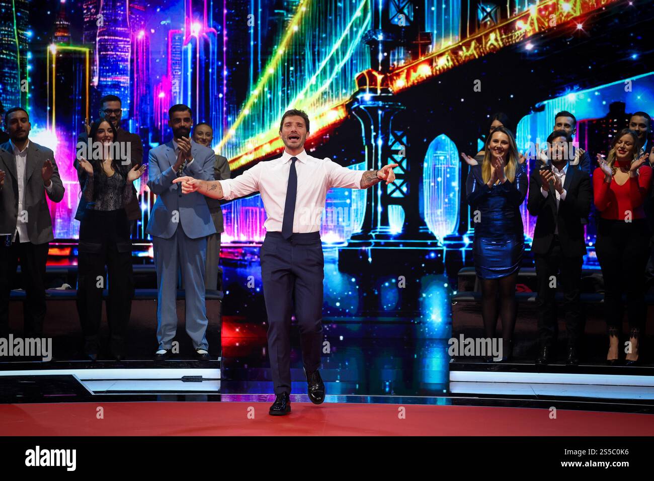 Napoli, Italia. 13th Jan, 2025. Riprese del programma televisivo STEP ...