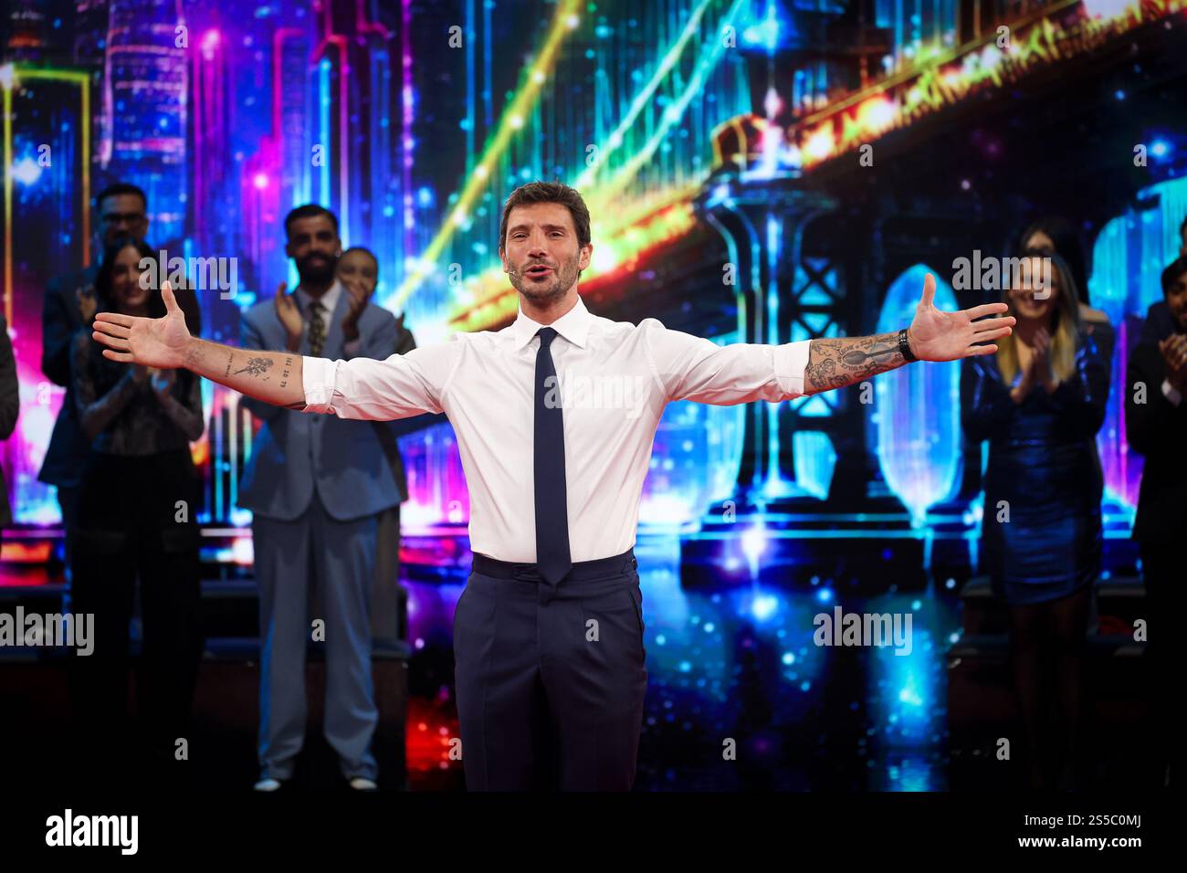 Napoli, Italia. 13th Jan, 2025. Riprese del programma televisivo STEP ...