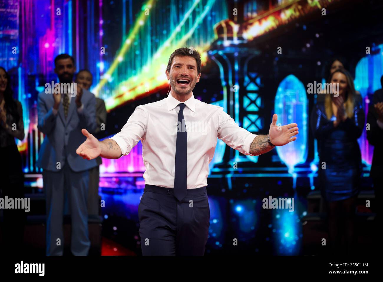 Napoli, Italia. 13th Jan, 2025. Riprese del programma televisivo STEP ...