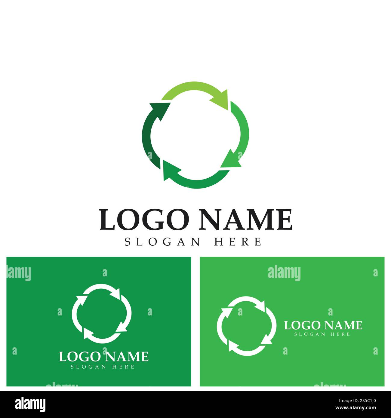 Recycle logo template or icon vector design Stock Photo - Alamy