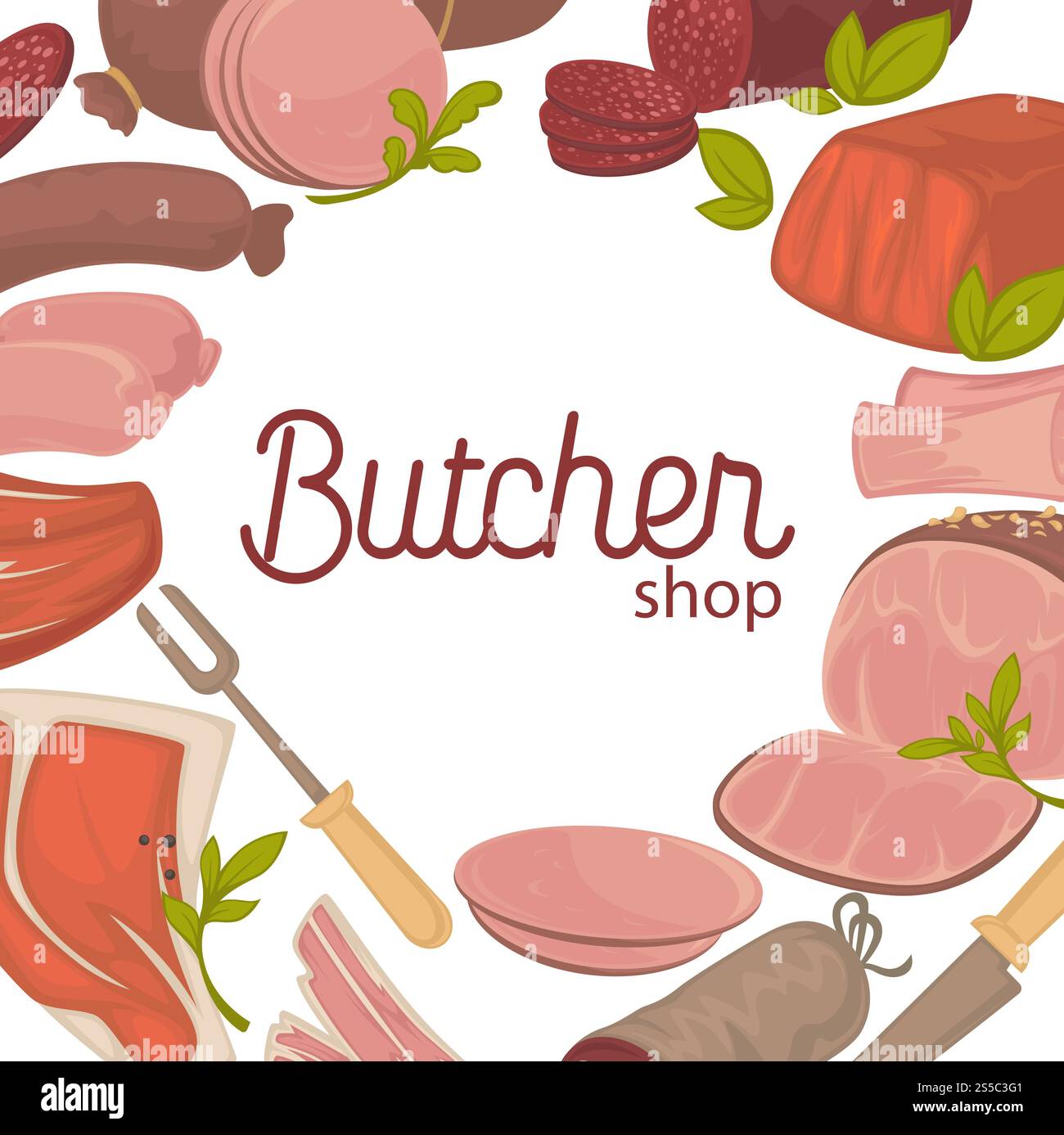 Butcher shop promotional banner with delicious fresh meat. Tasty ...