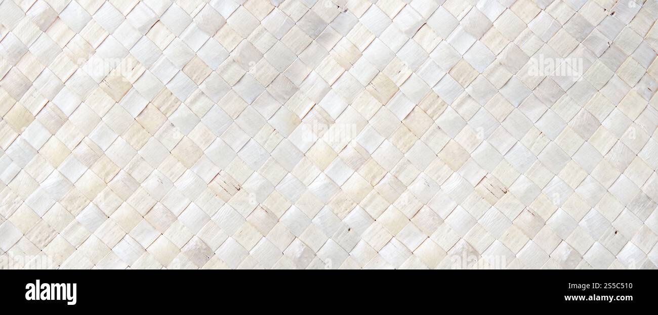 Beige braided reed texture. Closeup background. Horizontal banner ...