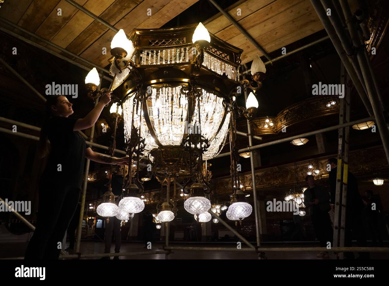 Tower ballroom team member Jennifer Allinson cleans a one-tonne ...