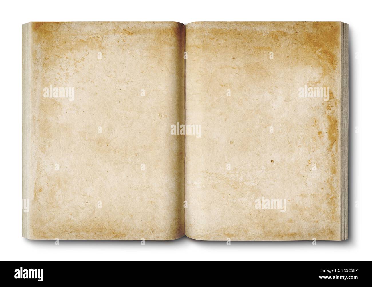 Old vintage open book isolated on white background. Vintage open book ...