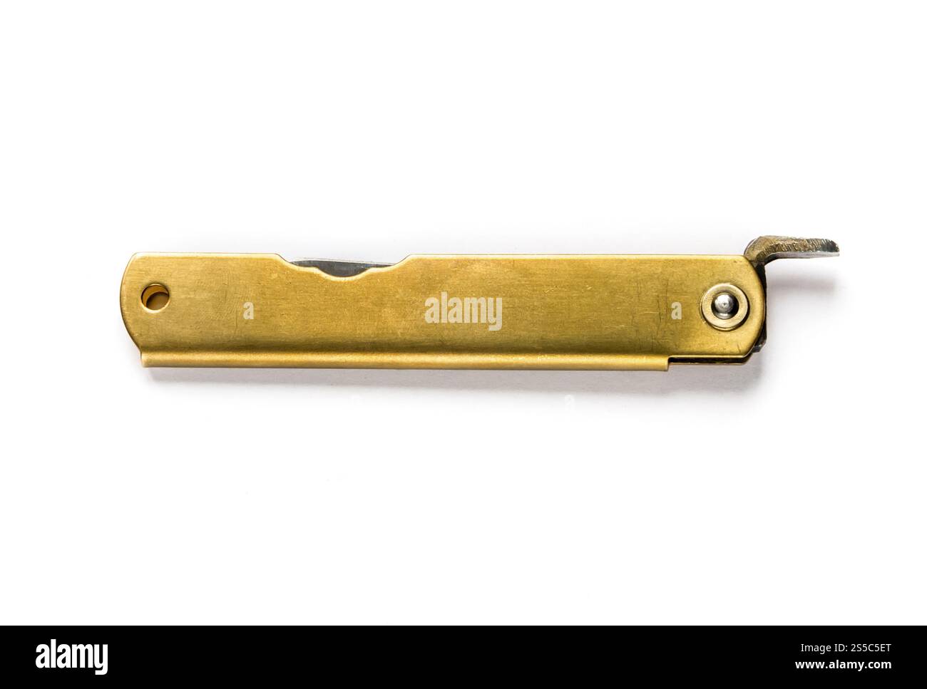 Traditional japanese higonokami pocket knife isolated on white ...