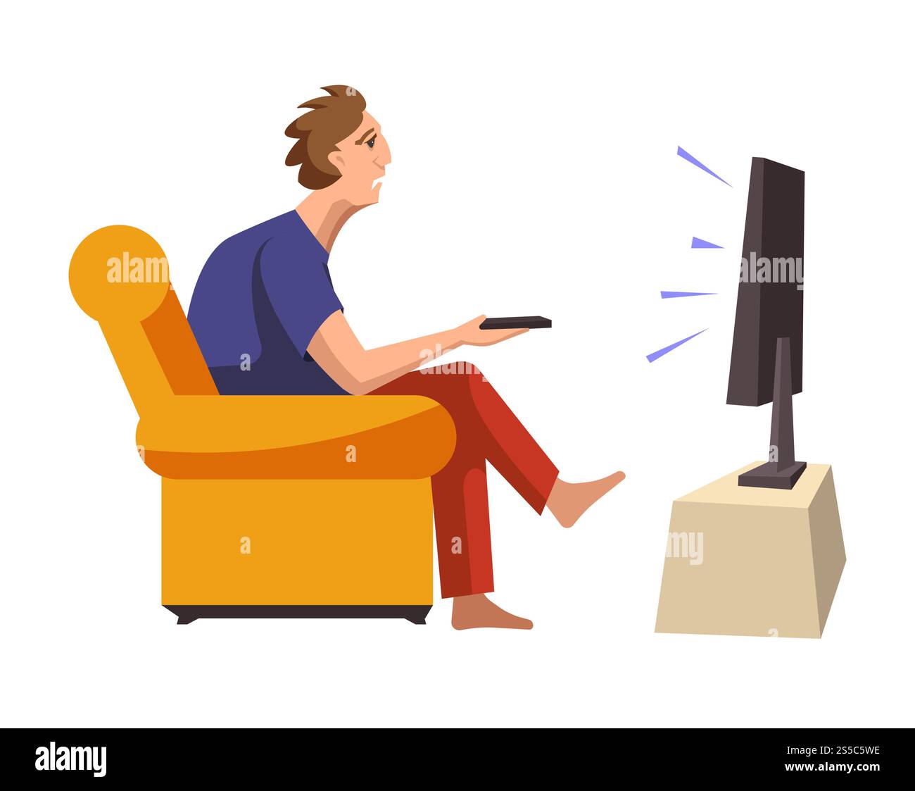 Addicted to screen sofa Stock Vector Images - Alamy