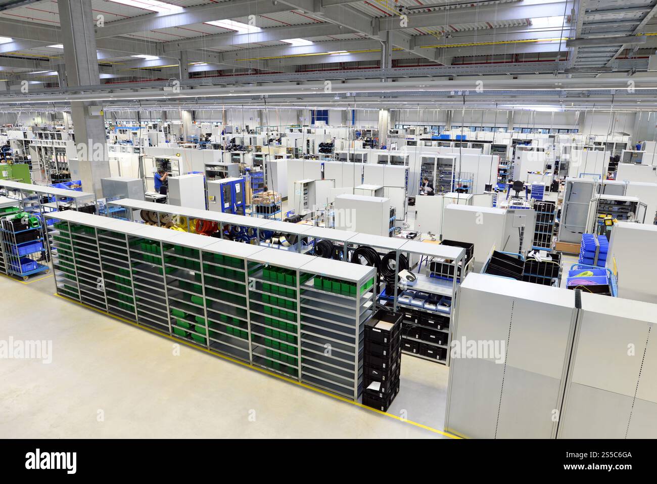 modern industrial hall - production site of a factory for the assembly ...