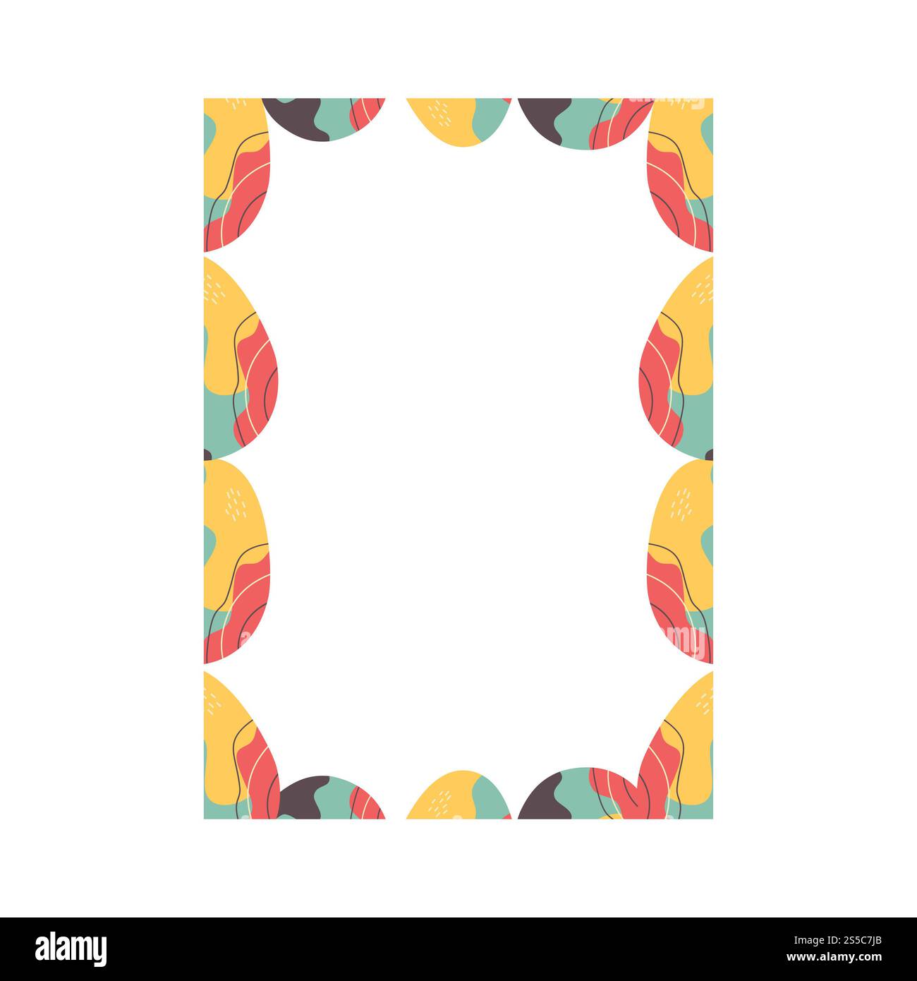 Easter egg rectangle frame design. Easter holiday egg hunt border in ...